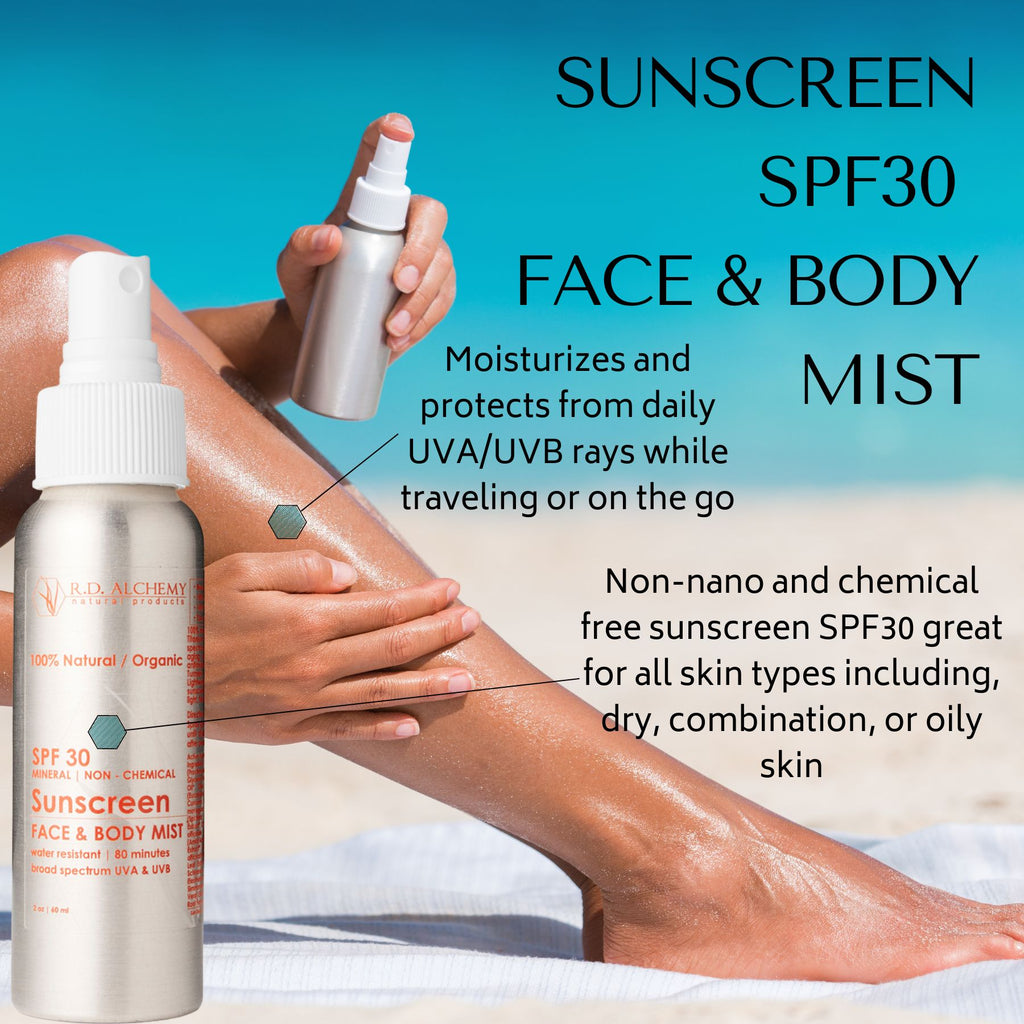Sunscreen SPF30 Body Mist | Natural UVA/UVB Protection – RD Alchemy ...