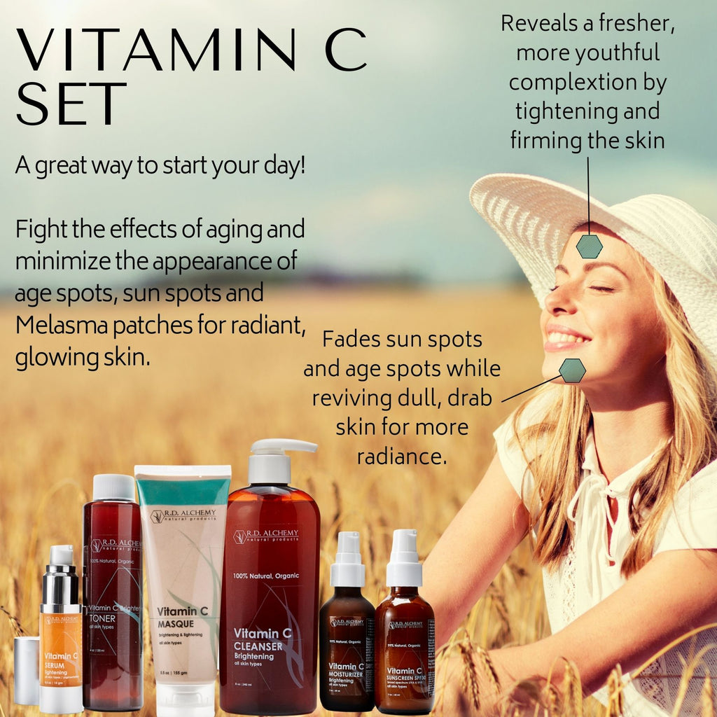 Vitamin C Skincare Set - Fade Sun Spots, Age Spots, Freckles & Melasma ...
